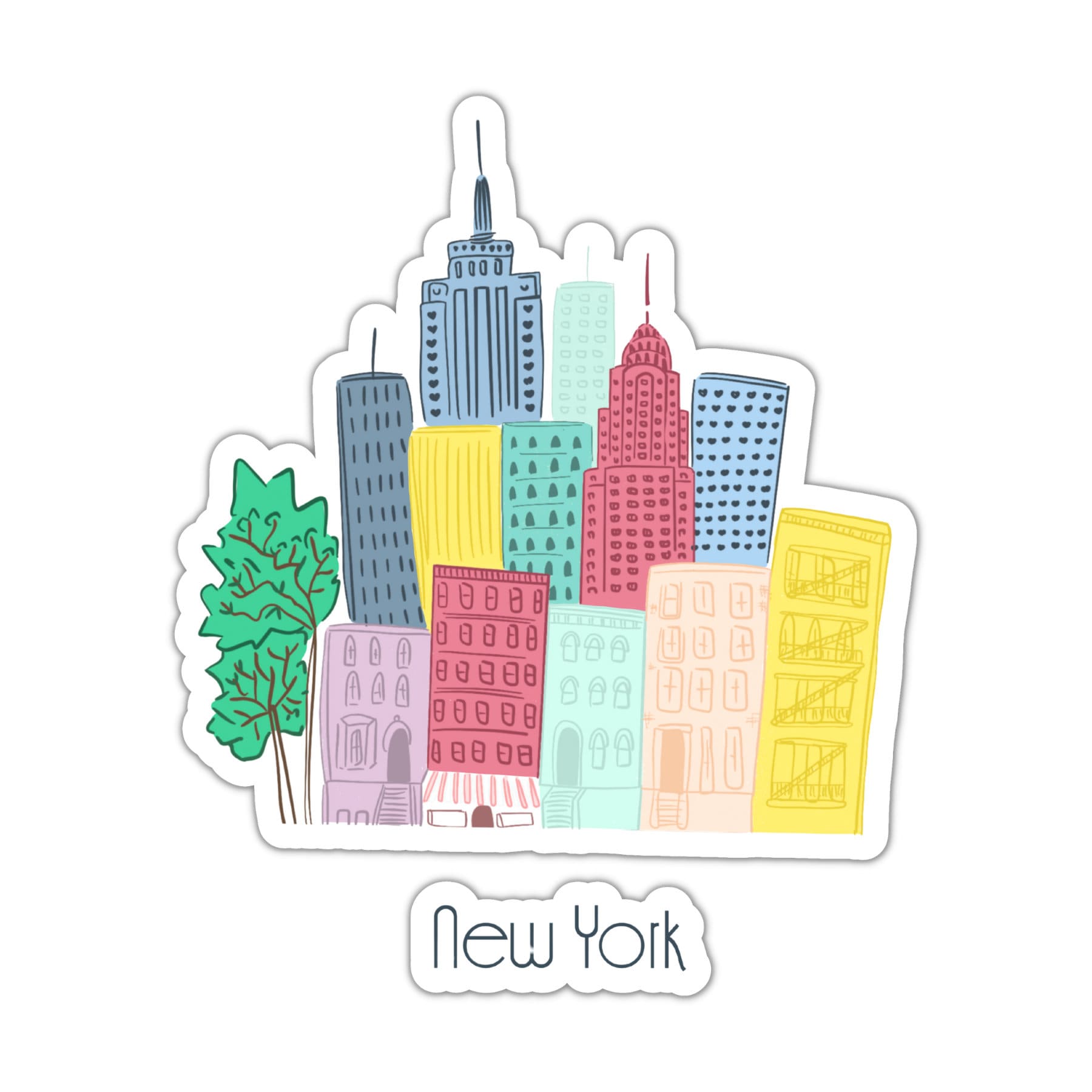 New York Stickers Waterproof Stickers Durable and Glossy Texture ...