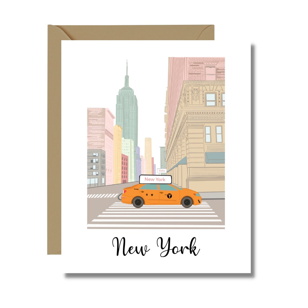 New York City Streets Card NYC Greeting Cards Elegant - Etsy