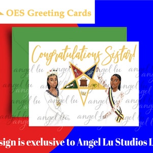 Order of the Eastern Star Inspired Cards, OES Card 3 1/2 X 5 or 5 X 7 ...