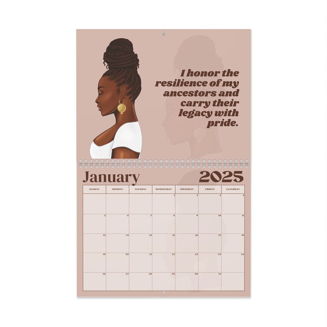 Black Woman Calendar, Affirmation Calendar for African American Women ...