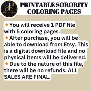 Sorority Digital, Printable Coloring Book, Sorority Coloring Book ...
