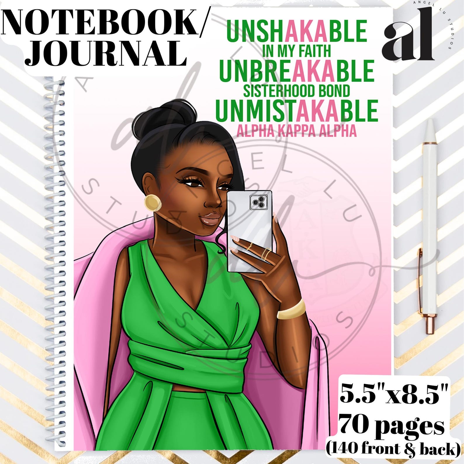 AKA, Alpha Kappa Alpha, Unshakable Notebook, 5 1/2 X 8 1/2 - Etsy