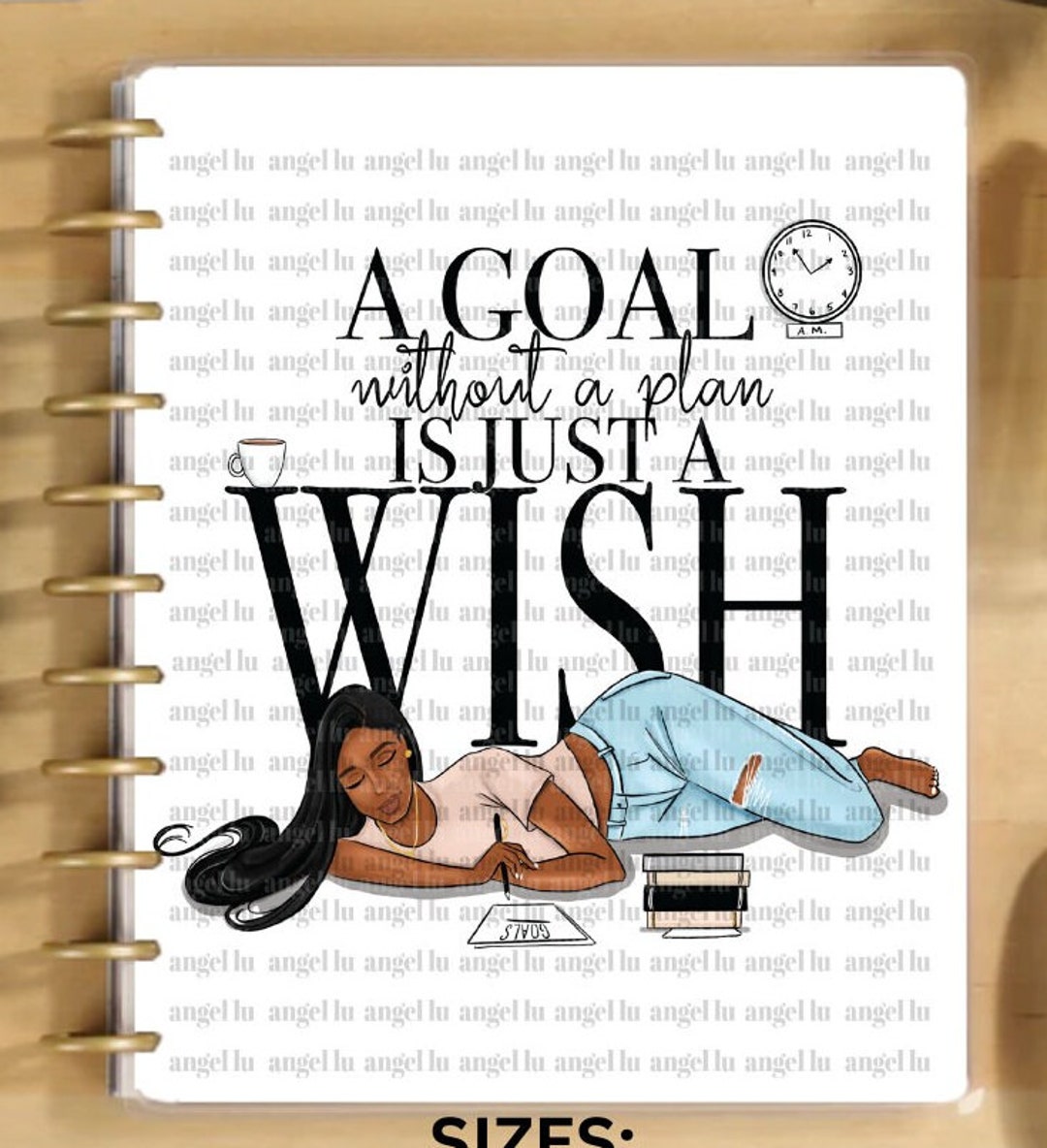 A Goal Without a Plan, Black Girl Planner Cover Set, Custom Planner ...