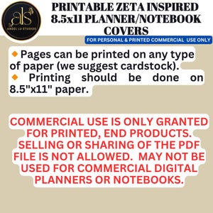 Letter Size 8.5x11 Printable | Zeta Phi Beta Inspired Planner Cover ...