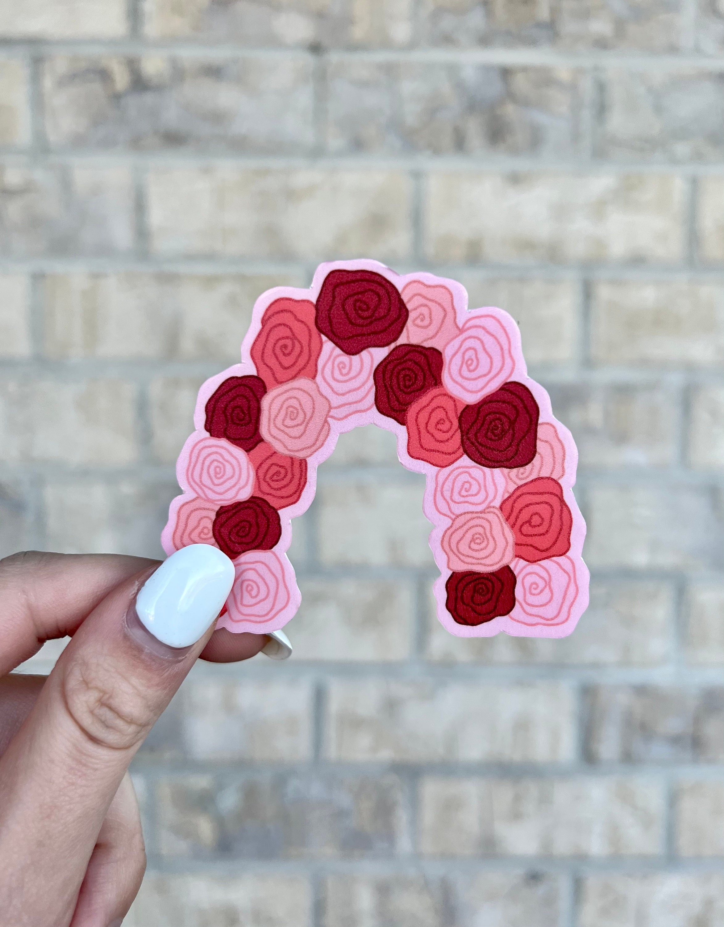 Rose Rainbow Sticker Pink Rose Red Rose Laptop Sticker Waterproof Water ...