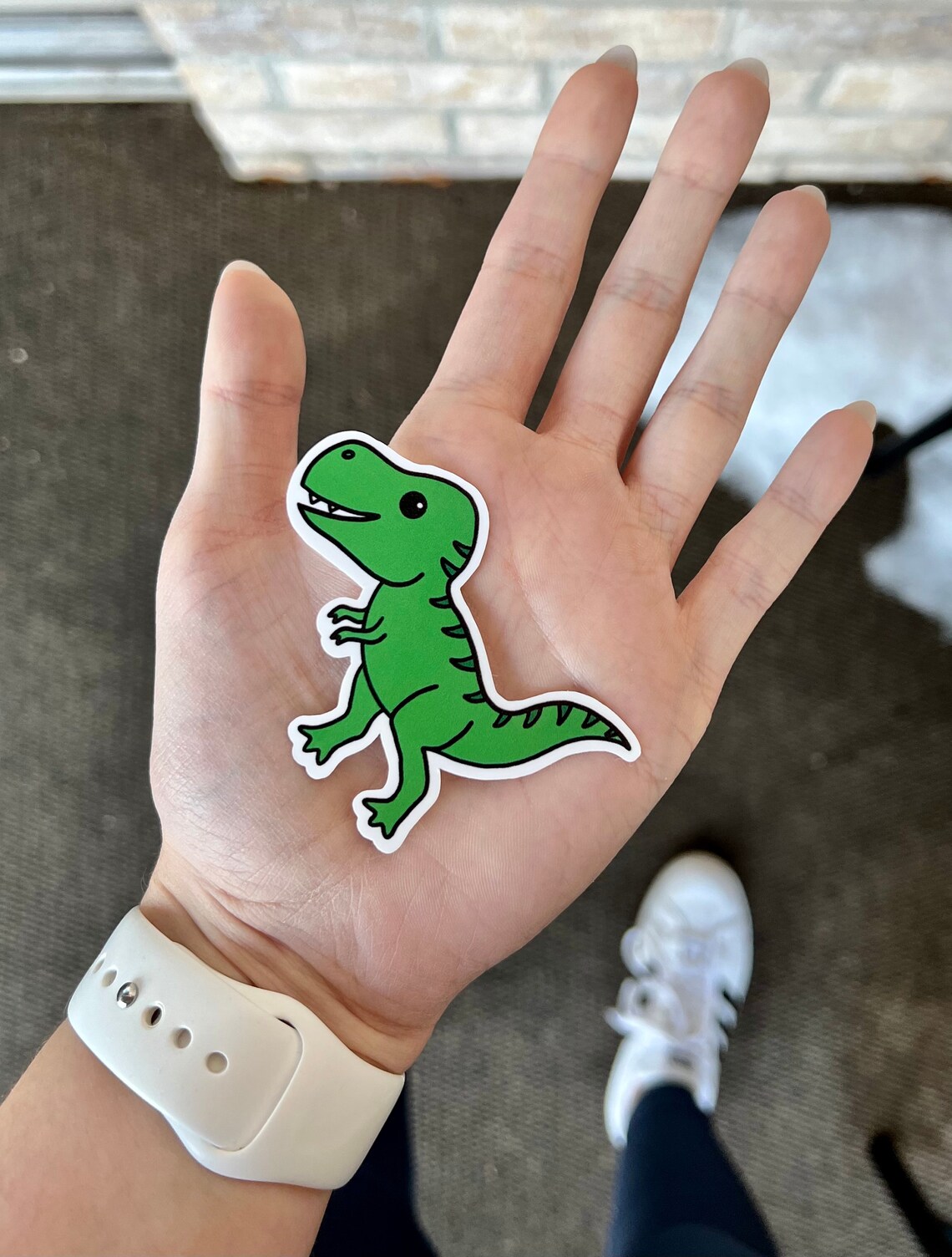 Dinosaur Sticker | 3 Inch | T-rex Sticker | Green | Water-bottle ...