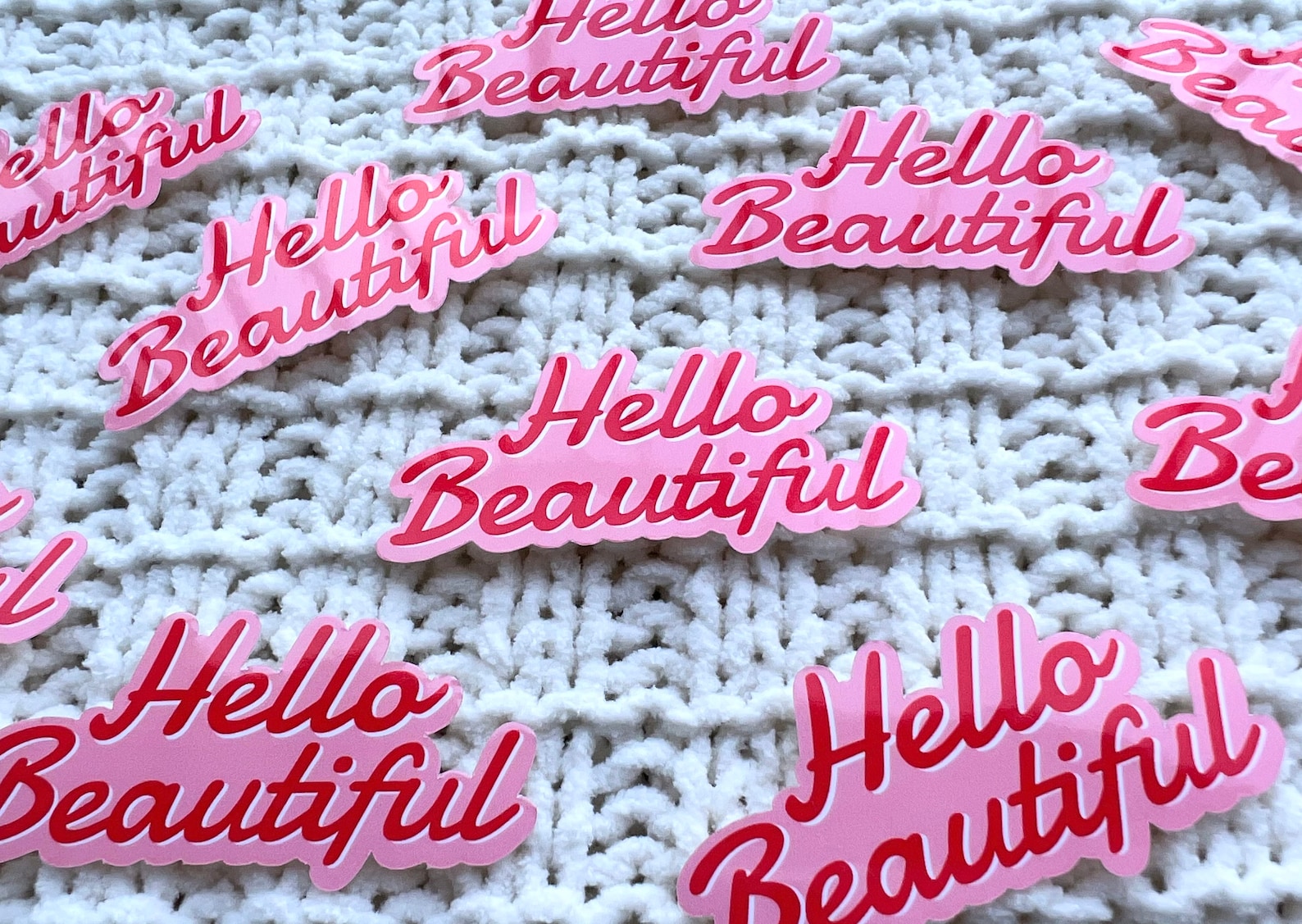 Hello Beautiful Sticker Quote Sticker Positivity - Etsy