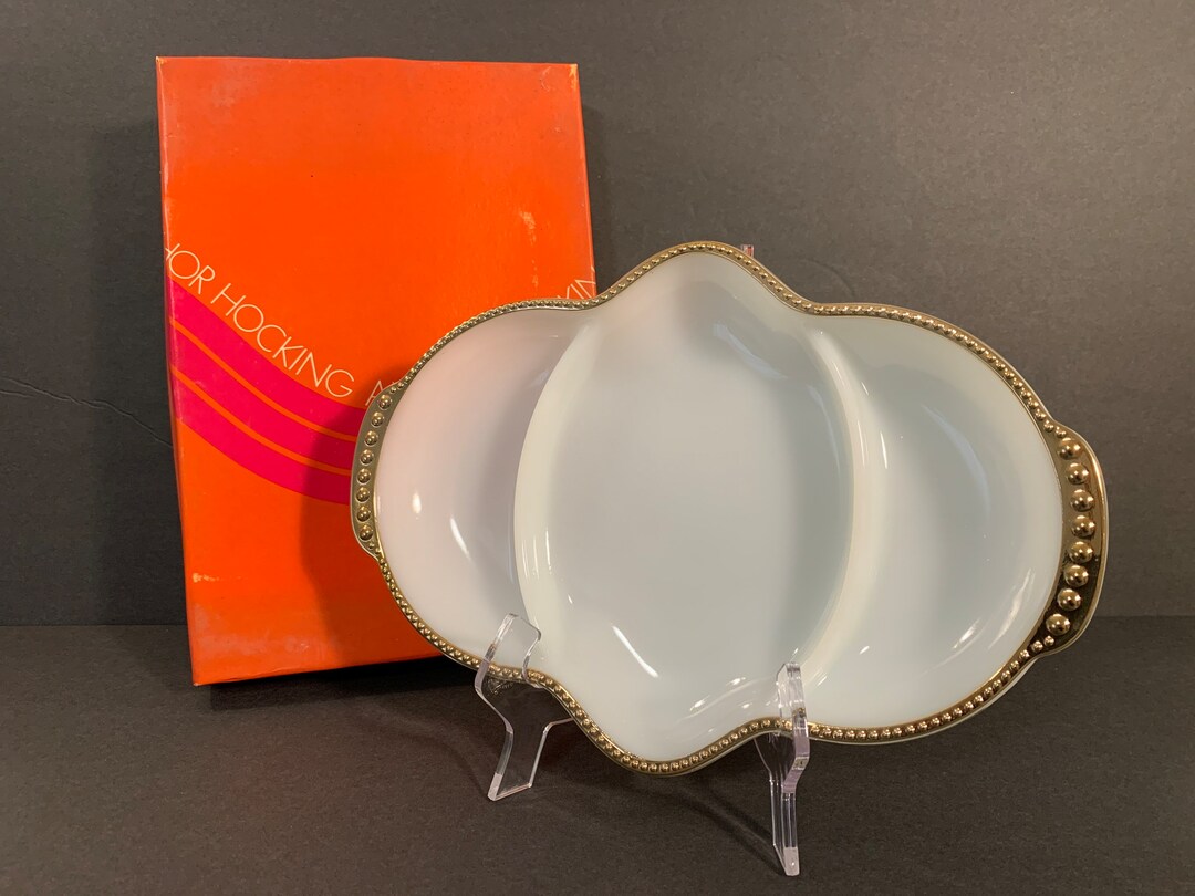 Anchor Hocking Fire King Ware Divided Relish Dish W/ Original - Etsy