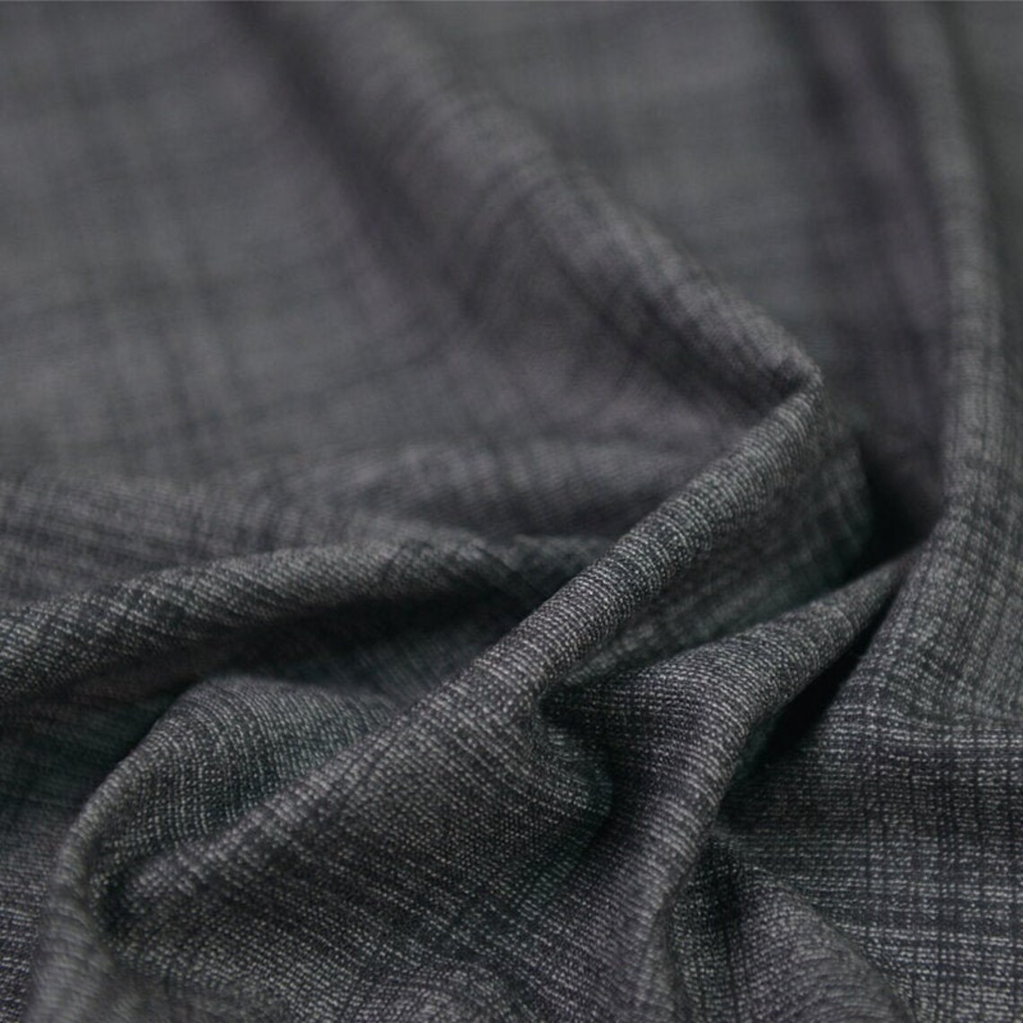 Gray plaid wool fabric 100% natural Australian wool grid | Etsy