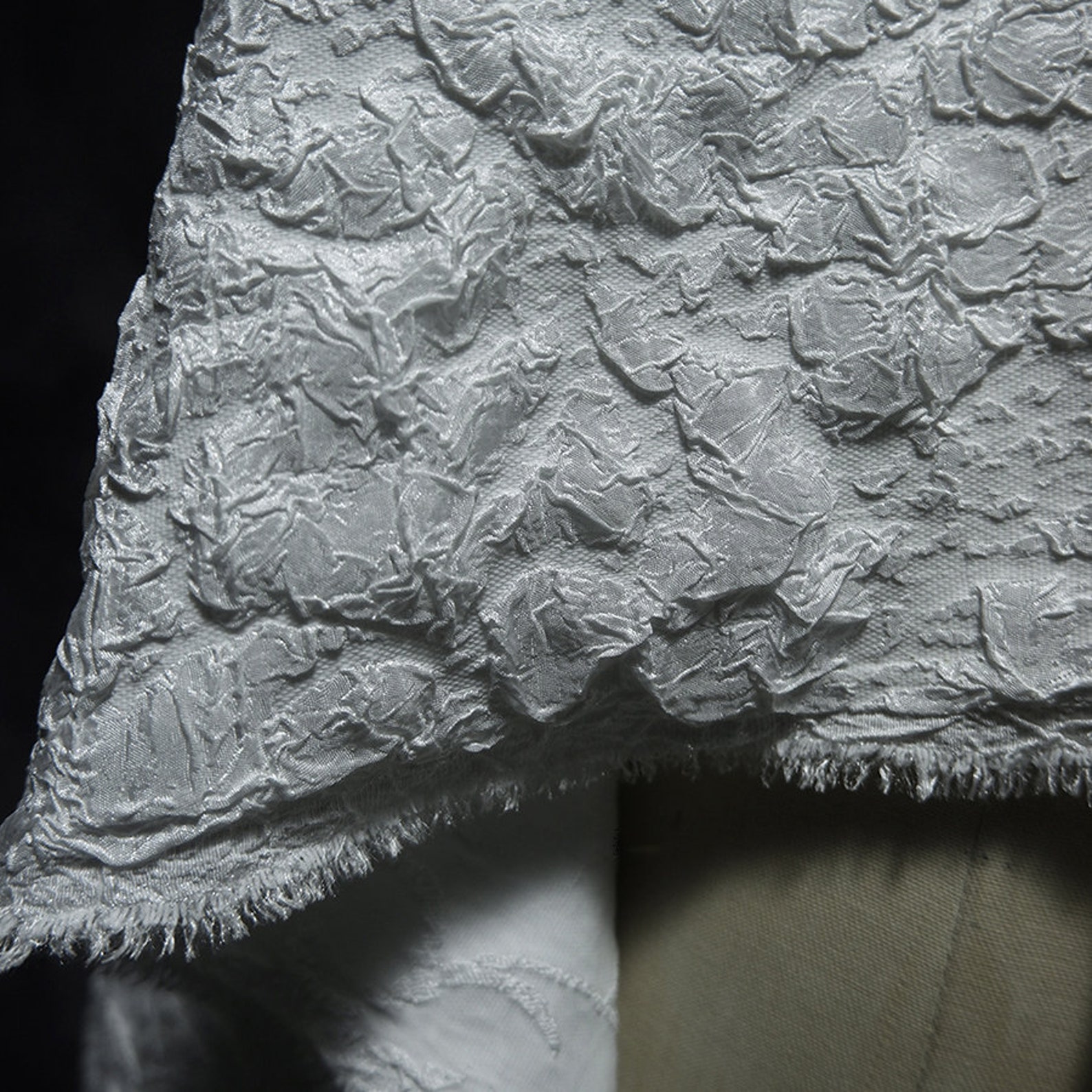 White Jacquard Fabric 3D Creases Fabric Fold Fabric Texture - Etsy