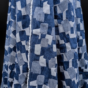 Plaid Denim, Patchwork Denim, Pure Cotton Denim Fabric, Blue Denim ...