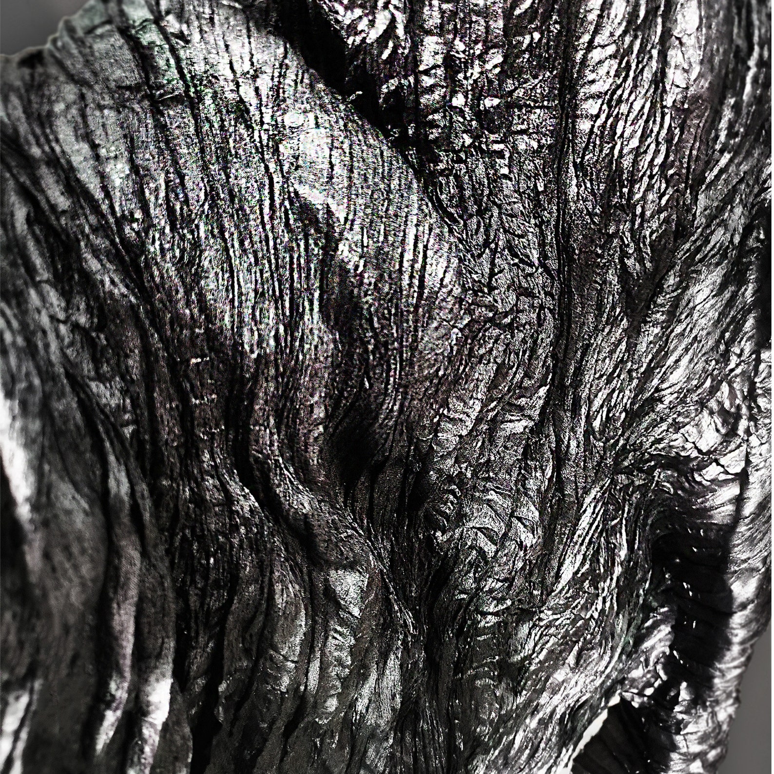 Silvery Black Fabric, Texture Fabric, Pleated Fabric, Water Wrinkle ...