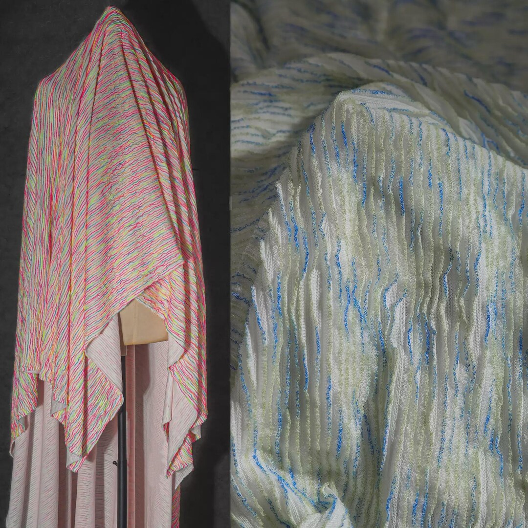 Wave - Striped Fabric, Fluorescent Fabric, Knitted Fabric, Dimensional ...