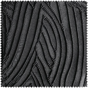 Black Jacquard Fabric, Pure Polyester Fabric, Abstract Line Pattern ...