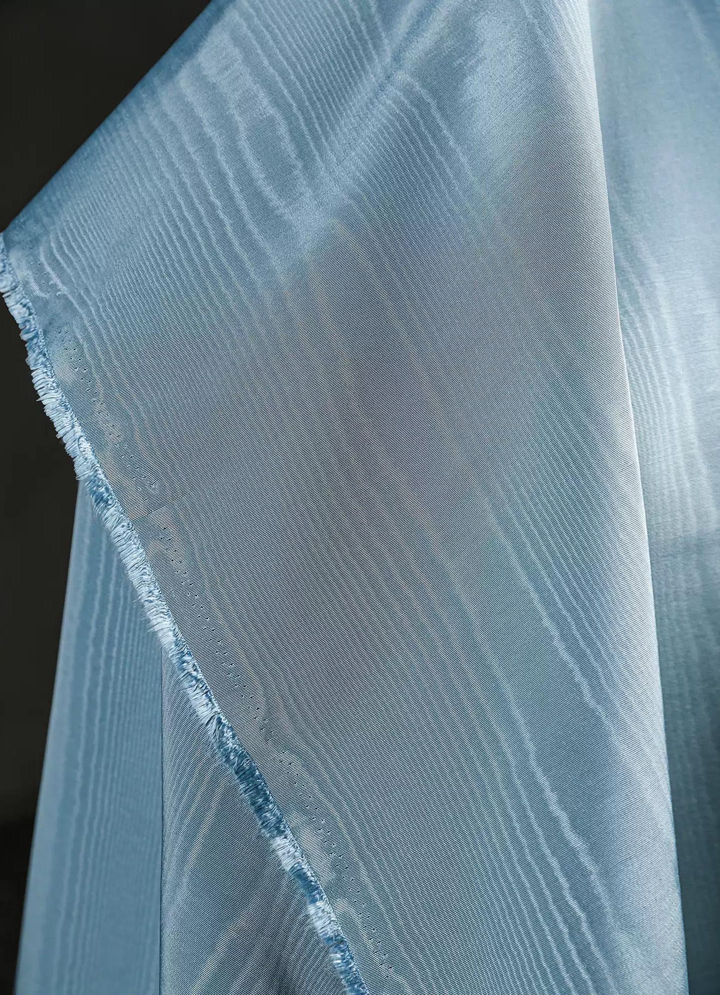 Blue Moire Patterned Jacquard Fabric, Water Ripple Fabric, Striped ...