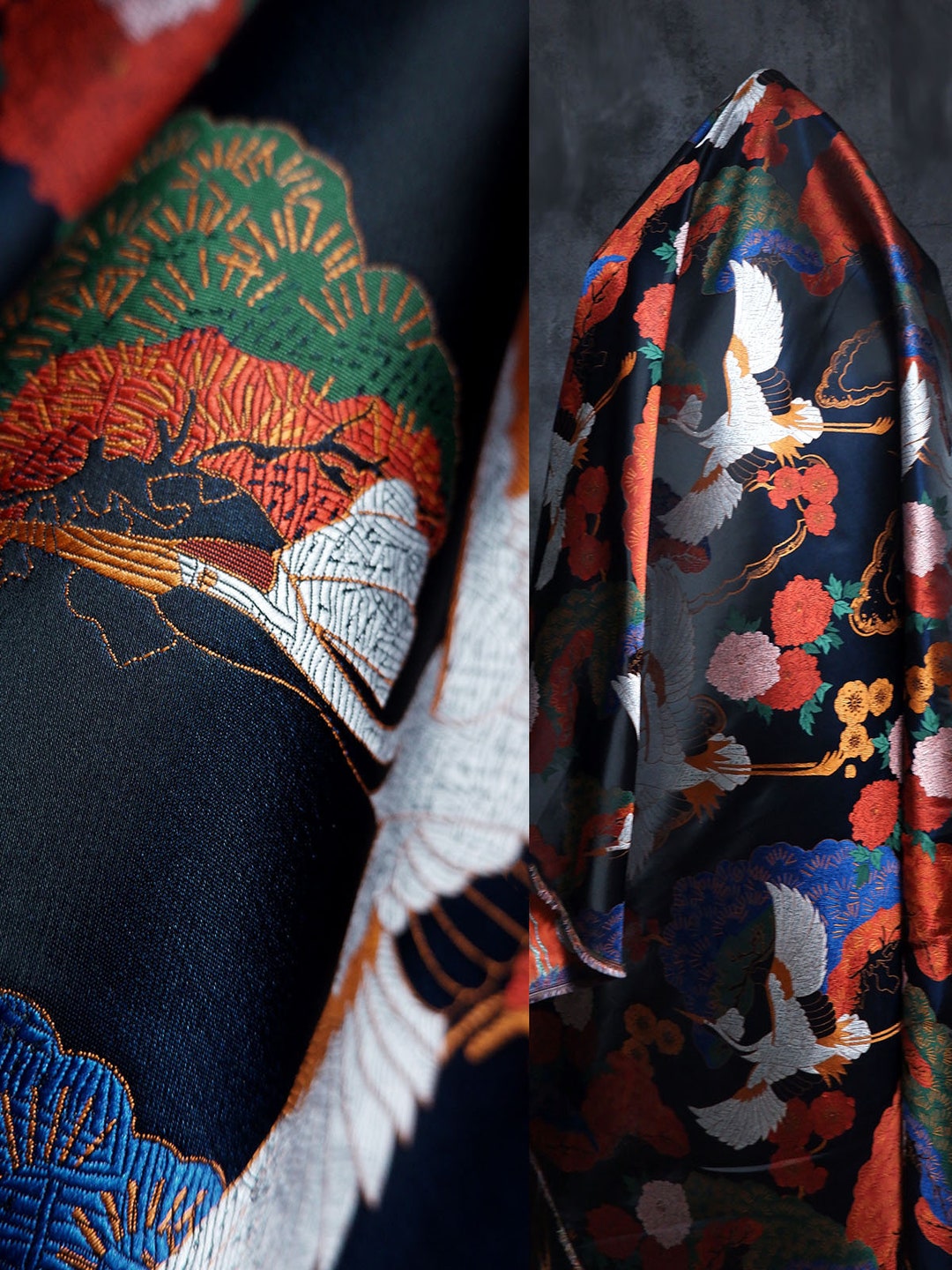 Yarn Dyed Jacquard Fabric, Crane Pattern Fabric, Polyester Fabric ...