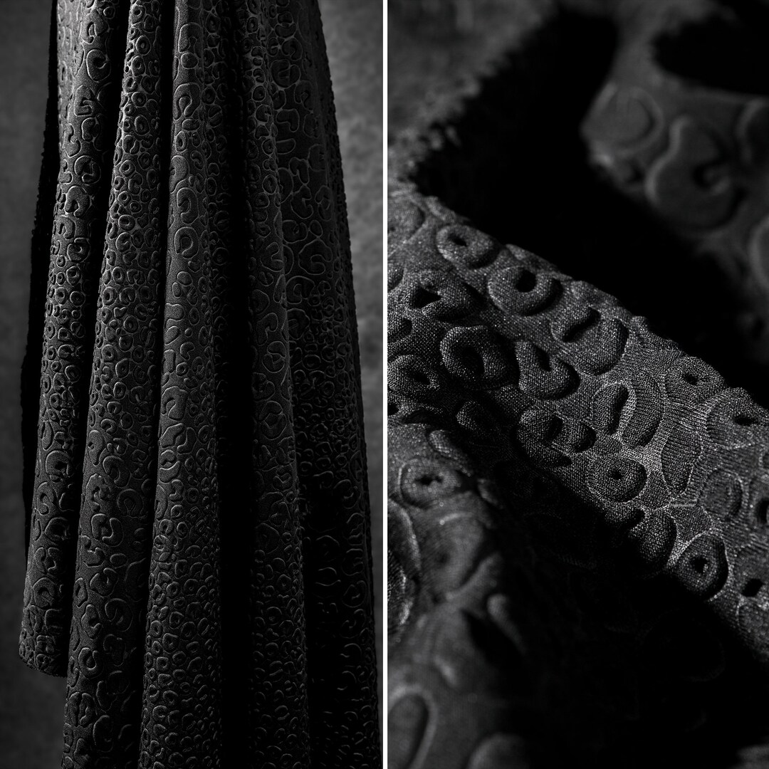 Laser Fabric- Black Embossed Air Layer Fabric- 3d Convex Semi-circle ...