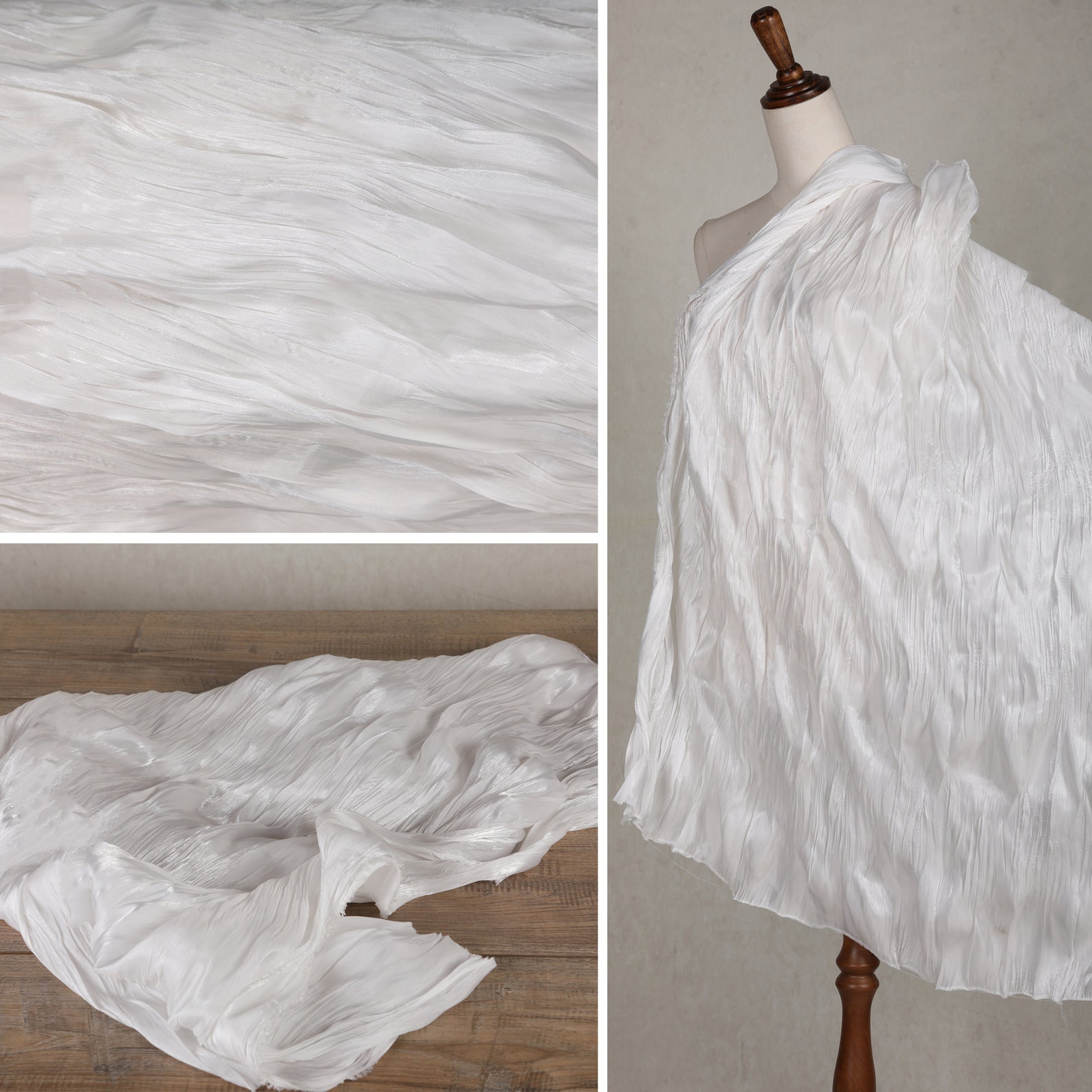 White Fabric, Texture Fabric, Pleated Fabric, Water Wrinkle Fabric ...