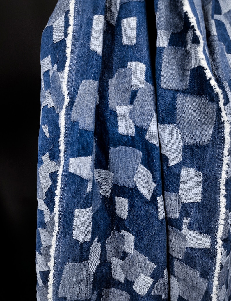 Plaid Denim, Patchwork Denim, Pure Cotton Denim Fabric, Blue Denim ...