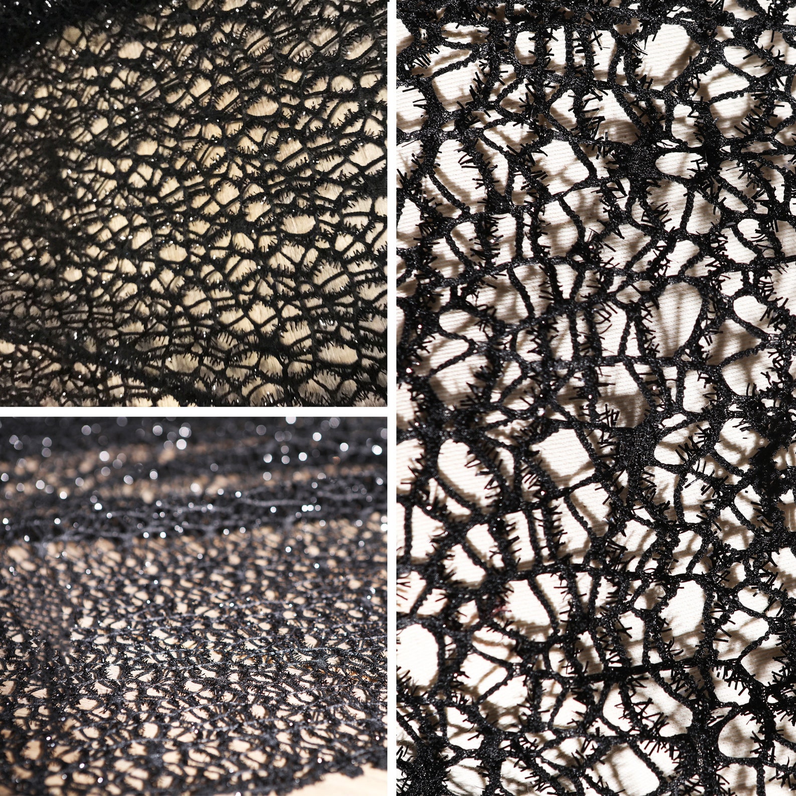 Pure Color Mesh Fabric Black Woven Bright Silk Mesh Creative - Etsy