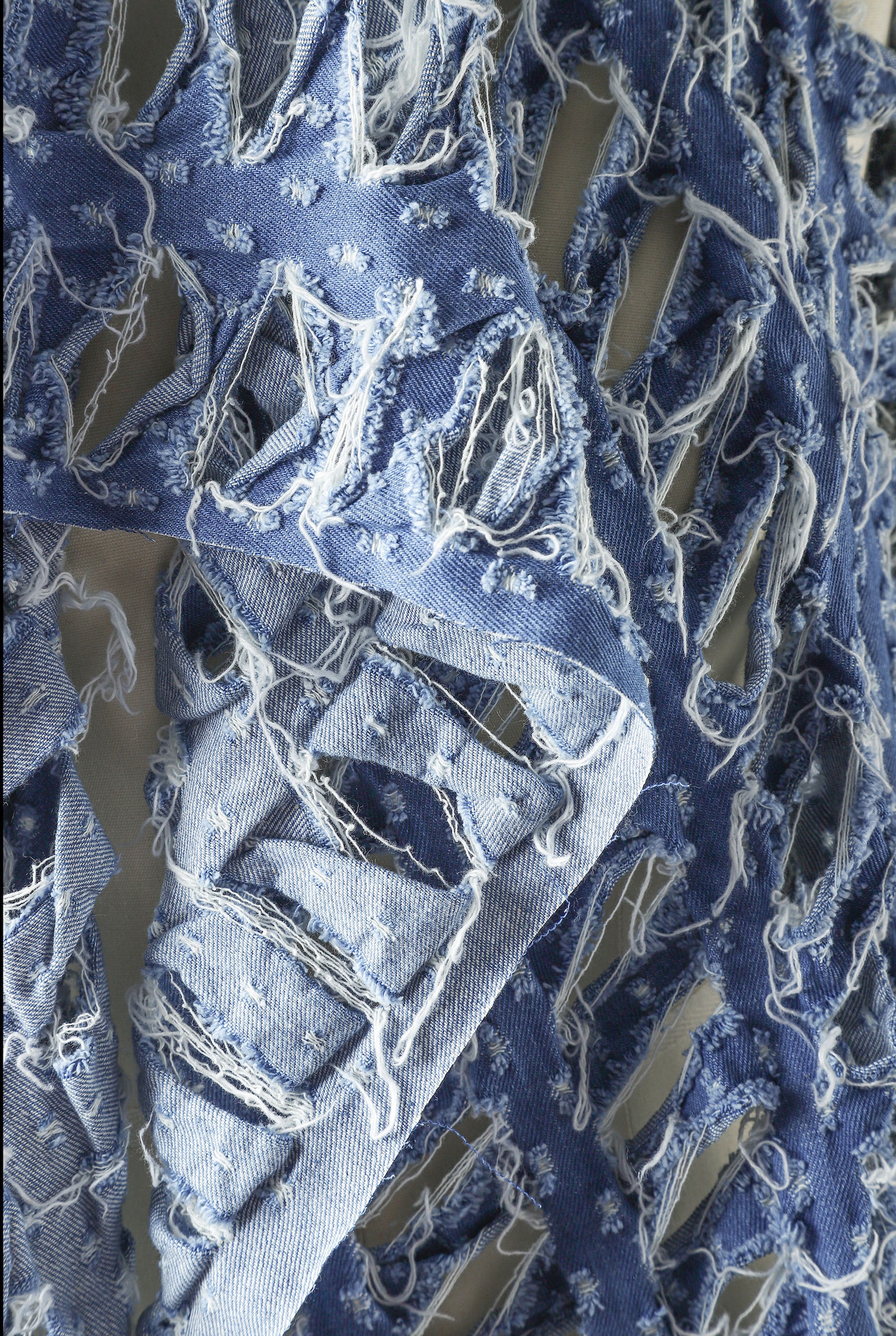 Blue Denim Fabric, Ripped Denim Fabric, Tattered Denim Fabric ...