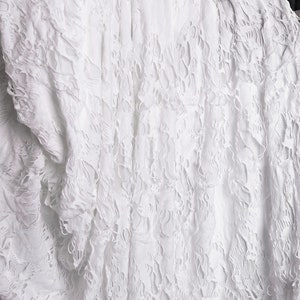 White Stretch Knit Fabric- Tattered Knit Fabric- Creative Fabric ...