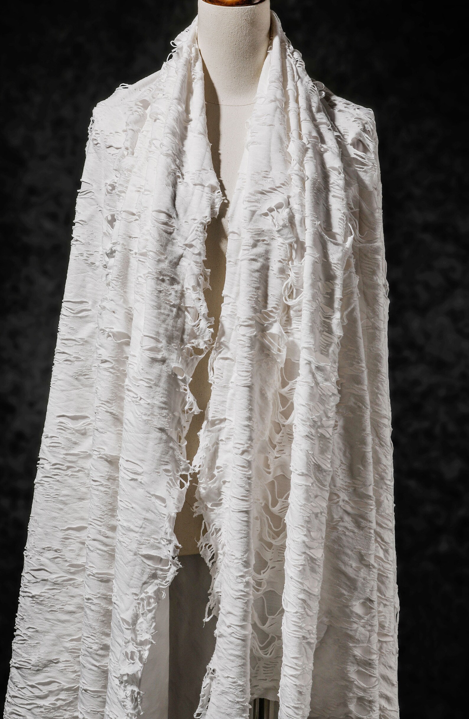 White Stretch Knit Fabric Tattered Knit Fabric Creative - Etsy