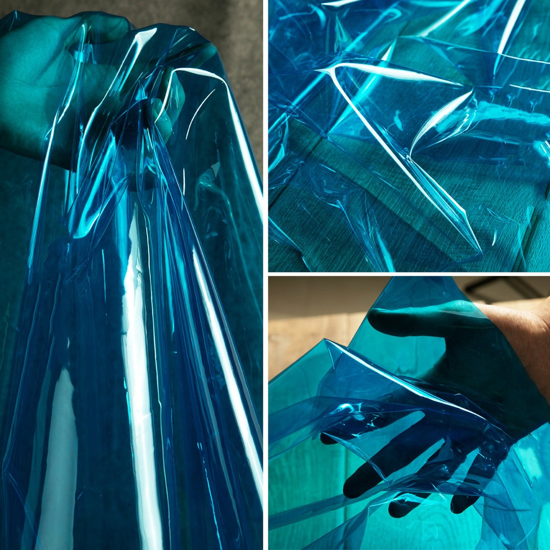 Deep Blue Transparent Fabric- TPU 0.2mm Fabric- Waterproof Soft Coat ...