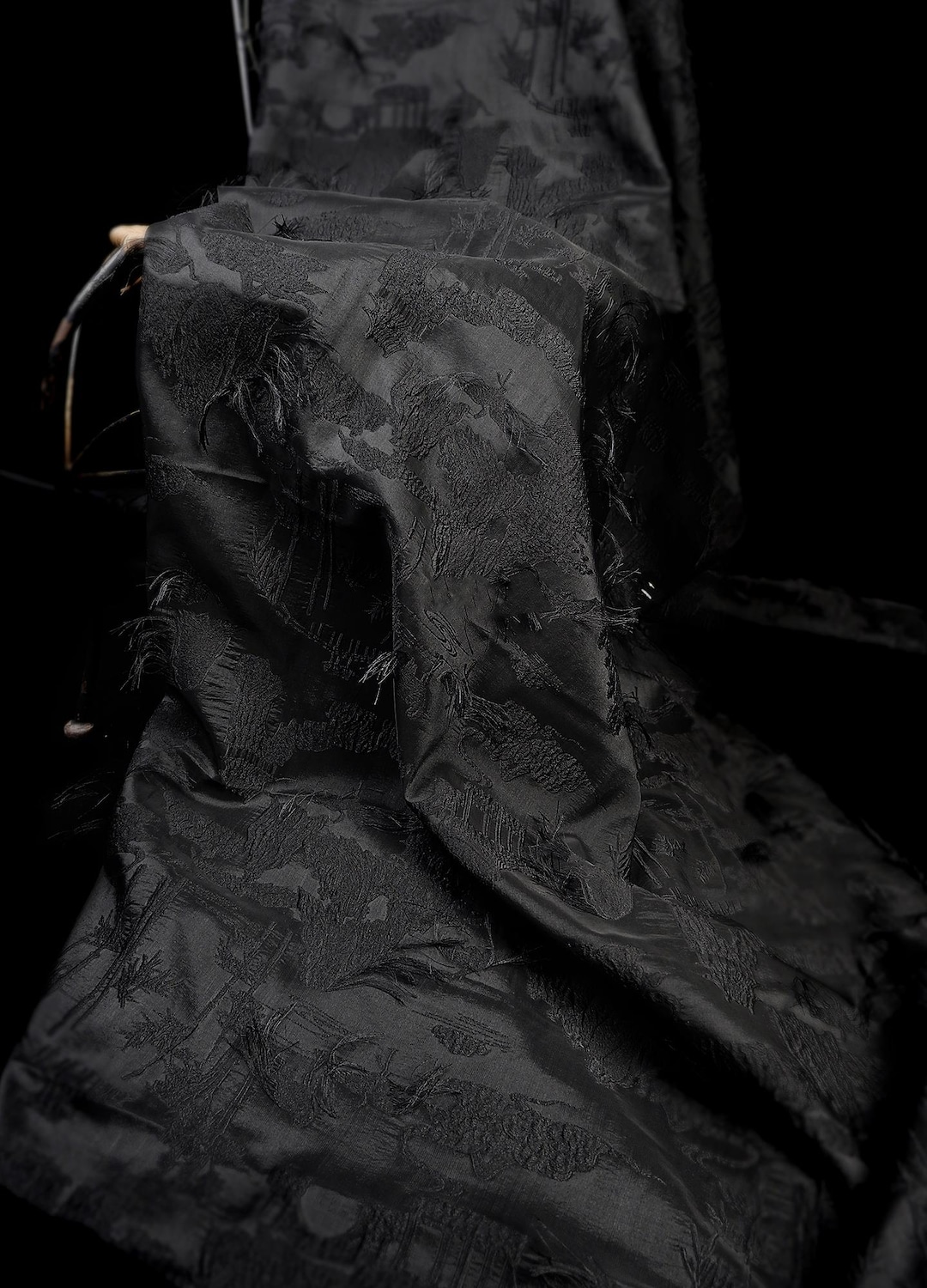 Black Cutwork Fabric, Fringed Fabric, Jacquard Fabric, Blended Fabric ...