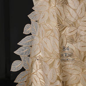 Gold Leaf Embroidery Lace Fabric, Embroidered Mesh Fabric, Hollow Out ...