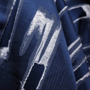 Blue Jacquard Texture Fabric, Irregular Ragged Fabric, Denim Fabric ...