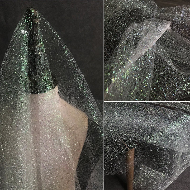 Dream color net yarn fabricHollow out textureBud silk | Etsy