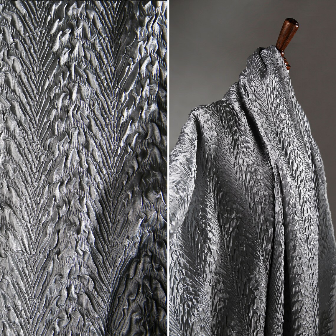 Dragon Scale Fabric 3D Grey Pleated Fabric Texture Fabric - Etsy