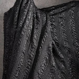 Black Scale Fabric- 3D Grey Pleated Fabric- Texture Fabric- Concave and ...