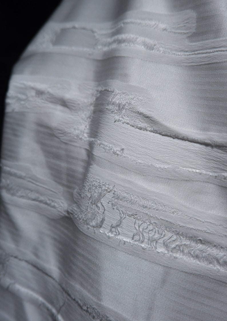 Denim Fabrics, White Jacquard Texture Fabric, Irregular Ragged Fabric ...