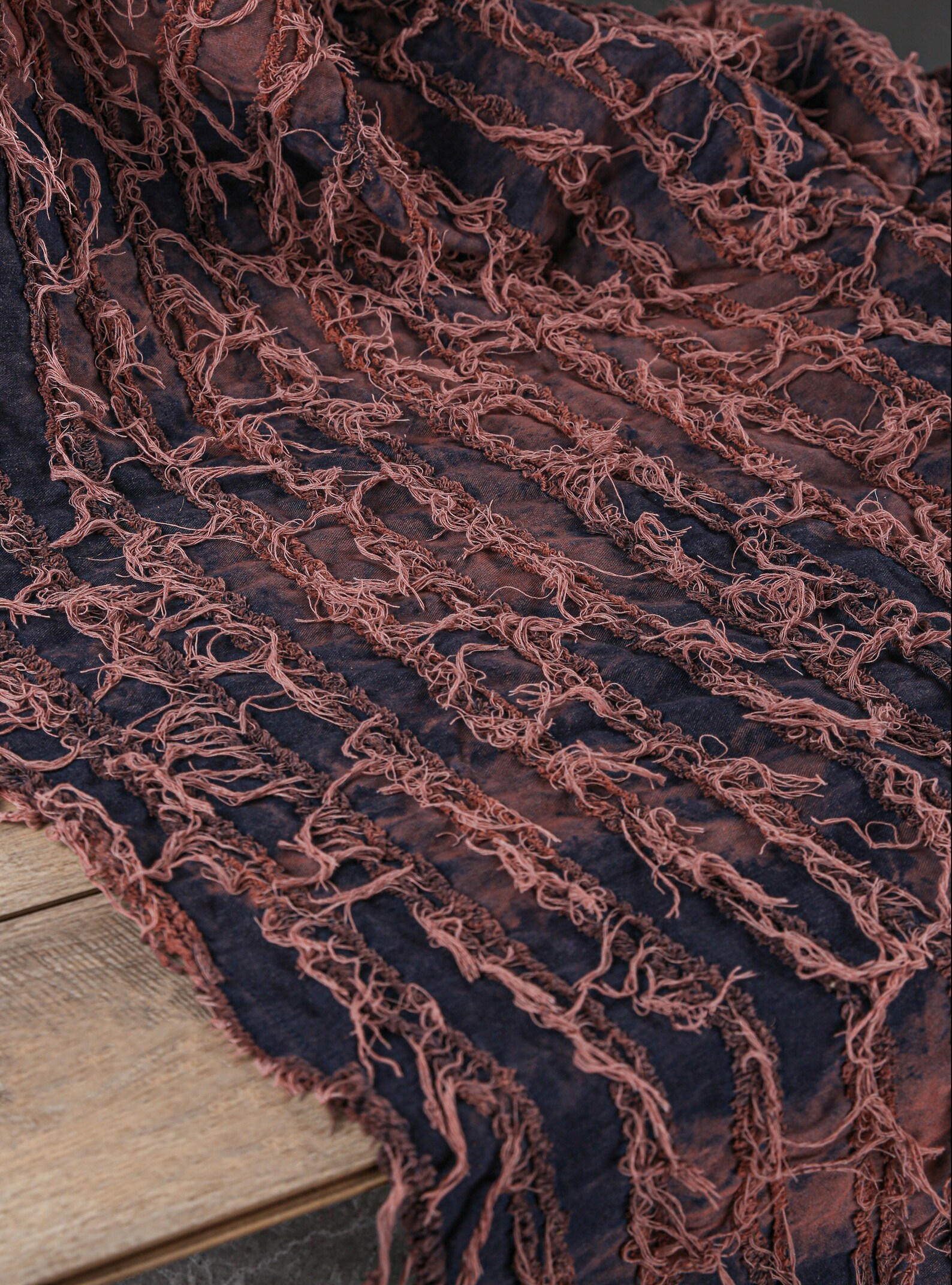 Rust Colored Denim Fabric, Cotton Denim Fabric, Tie-dyed Fabric ...