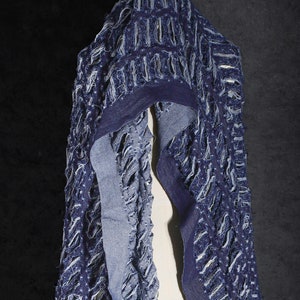 Ripped Denim Fabric, Dark Blue Denim Fabric, Tattered Denim Fabric ...