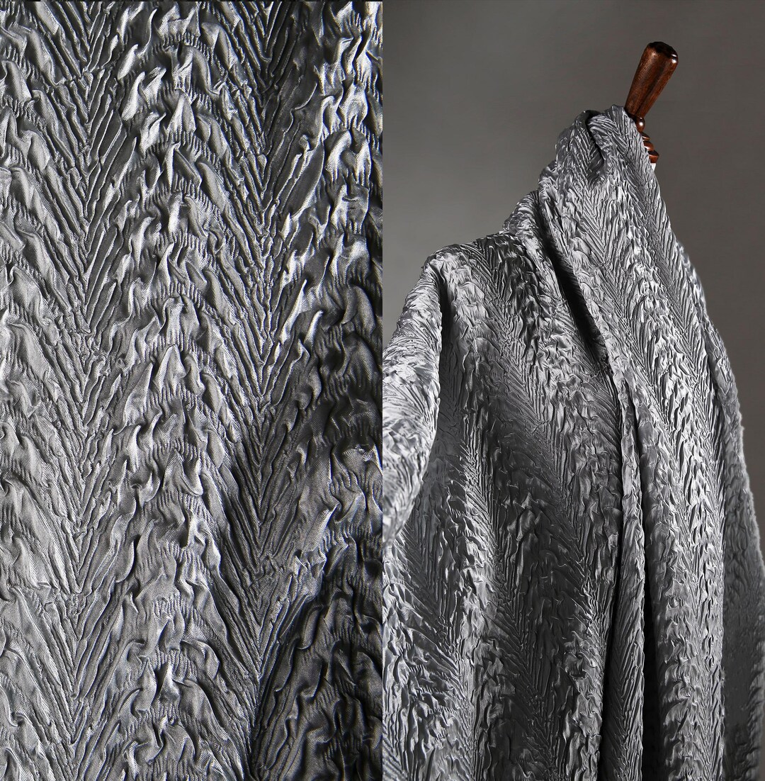 Dragon Scale Fabric- 3D Grey Pleated Fabric- Texture Fabric- Concave ...