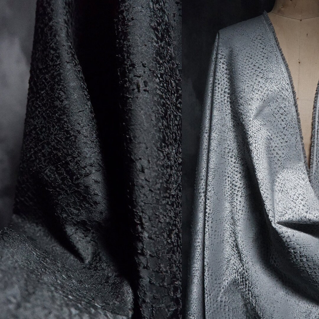 3D Jacquard Fabric, Fish Scales Grain Fabric, Retro Grey Wrinkled ...