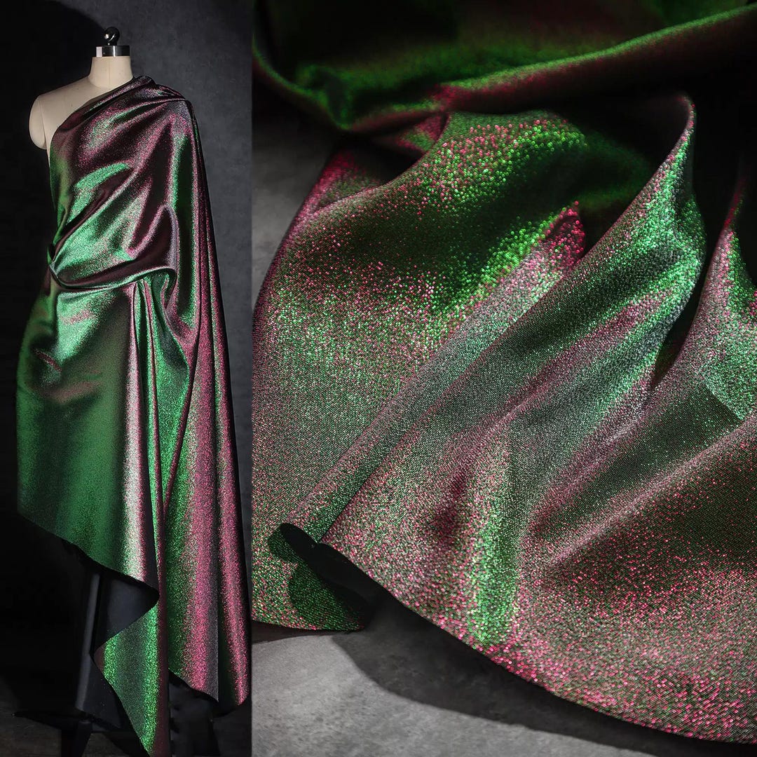 Green-red Gradient Fabric, Composite Shimmer Fabric, Metallic-sheen ...