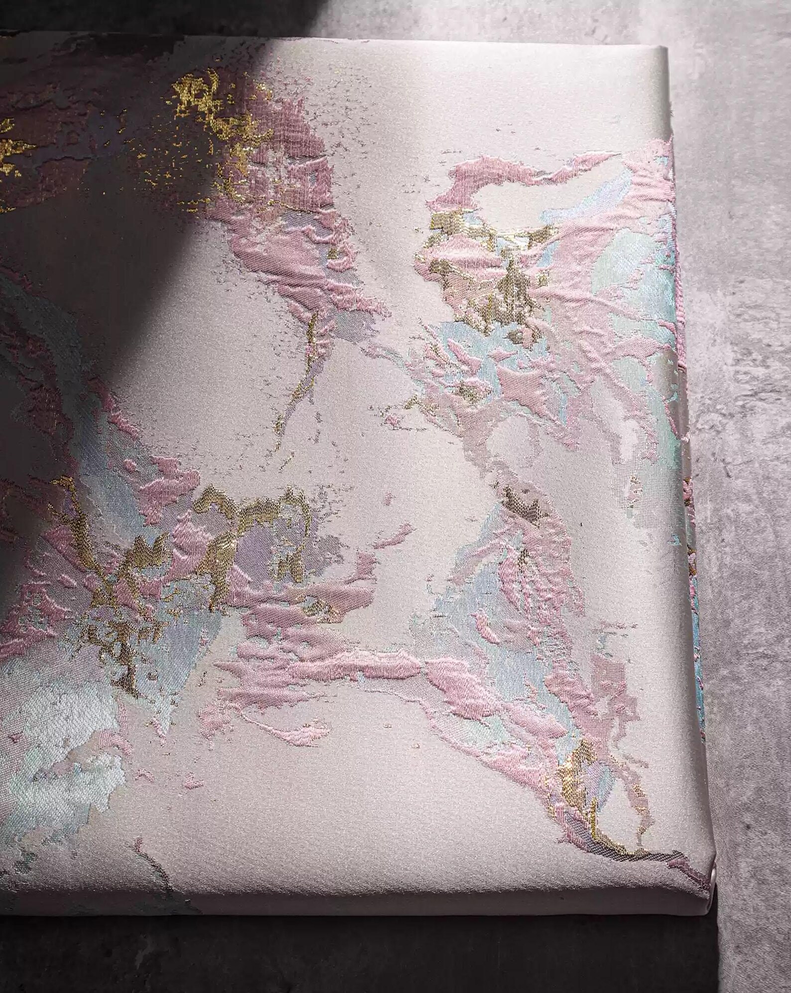 Pink Gold Jacquard Fabric, Gilt Brocade Fabric, Wave Texture Fabric ...