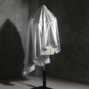 Silver Chrome Reflective Mirror Soft Metal Knit Fabric Stretch Fabric ...