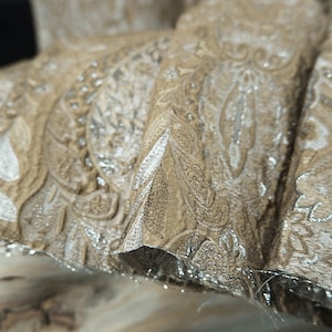 Embossed Jacquard Fabric, Luxury Gold Fabric, 100% Polyester Fabric, 55 ...