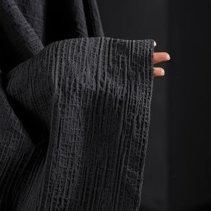 Vertical Crack Fabric, 3D Black Jacquard Fabric, Wrinkled Fabric, Make ...