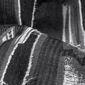 Black Gray Raggedy Jacquard Fabric, Irregularly Textured Fabric, Ripped ...