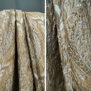 Embossed Jacquard Fabric, Luxury Gold Fabric, 100% Polyester Fabric, 55 ...