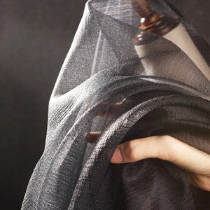 Black See-through Fabric, Mesh Fabric, Soft Yarn Fabric, Pleated ...