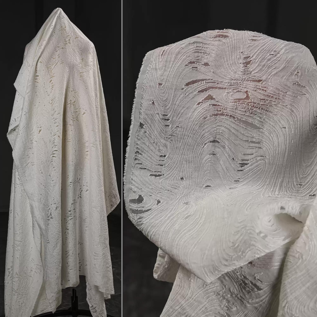 White Hollow Fabric, Water Ripple Texture Fabric, Cut Flower Fabric ...