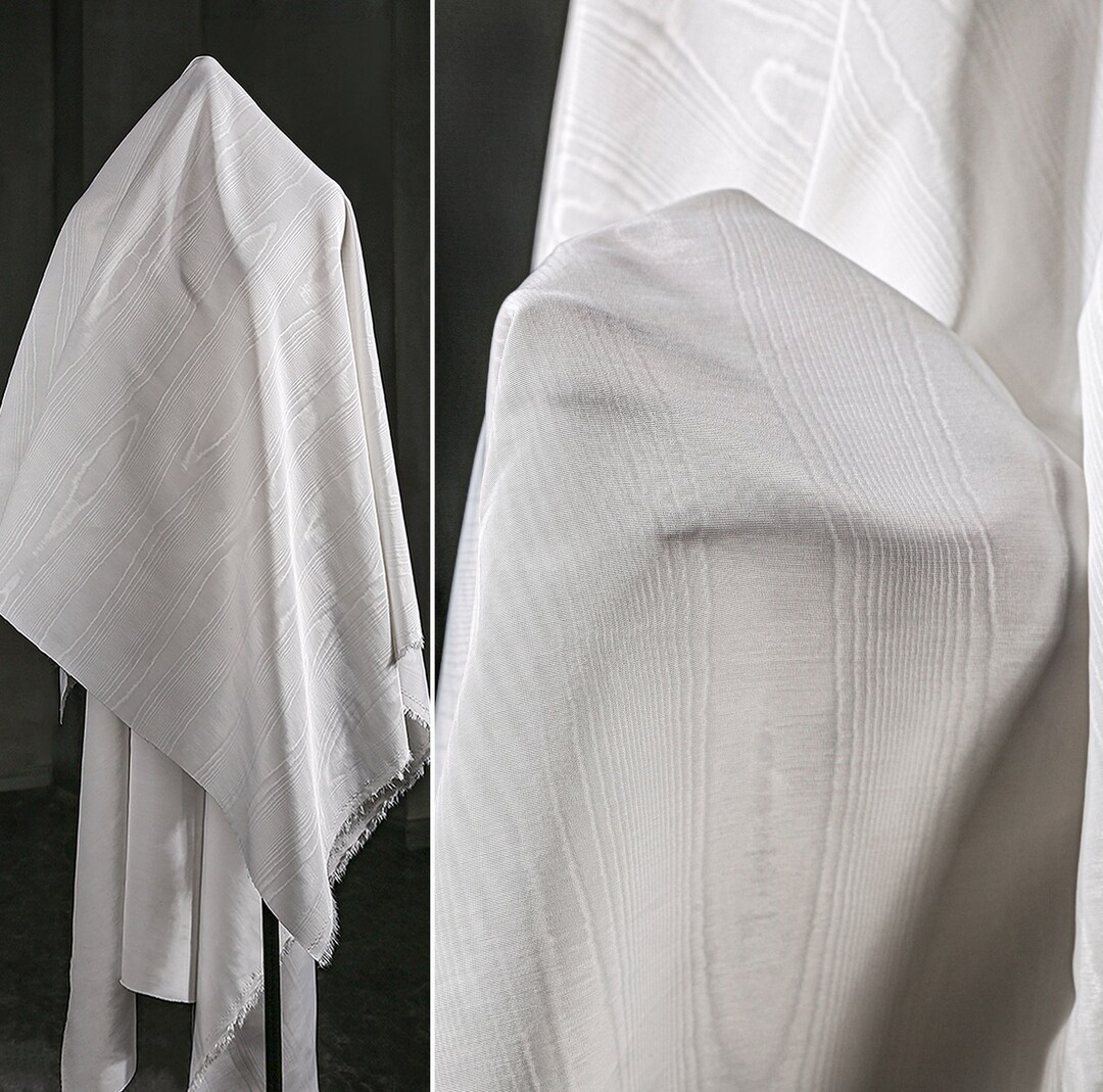 White Jacquard Fabric, Reflective Moire Fabric, Black Moire Fabric, 100 ...