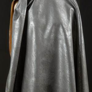 Medium Gray Denim Fabric Mottled Leather Fabric Faux Leather Fabric ...